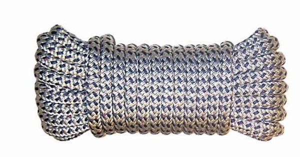 Landvast Deluxe met 40 cm oog 16 mm x 15 m wit-navy